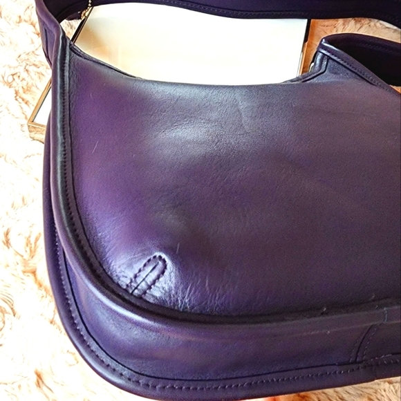 Coach | Bags | Vintage Coach Ergo Mini Purpleeggplant Leather Hobo ...
